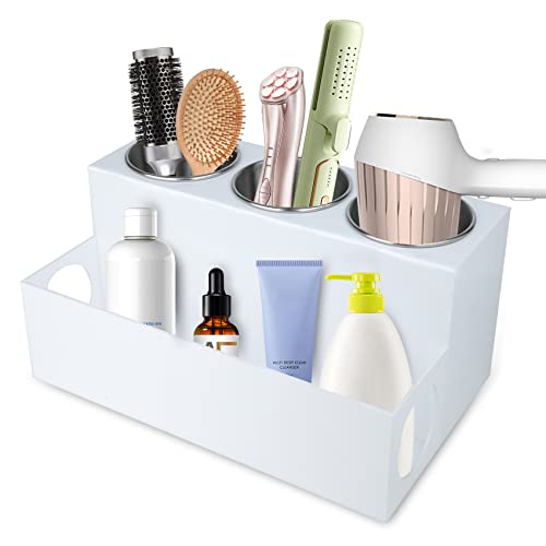 Sammery Hair Dryer Holder Countertop-Acrylic Hair Tool Organizer,Hair Styling Tools ang Accessories Organizer,Desktop Storage Box for Storing Hair Dryers, Curlers, Straighteners, Cosmetics