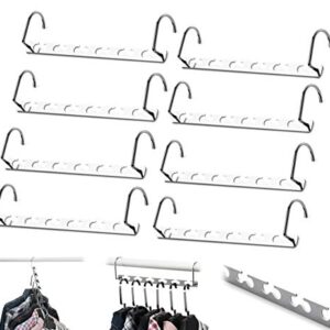 8 Pcs Space Saving Hangers Magic Hangers Metal Heavy Duty Hooks Closet Clothing Hanger Organizer, 10 inch