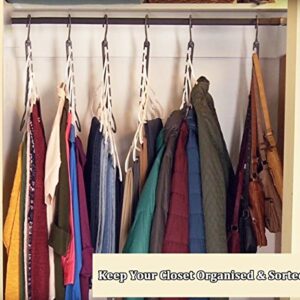 8 Pcs Space Saving Hangers Magic Hangers Metal Heavy Duty Hooks Closet Clothing Hanger Organizer, 10 inch