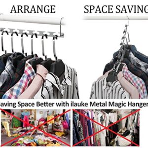 8 Pcs Space Saving Hangers Magic Hangers Metal Heavy Duty Hooks Closet Clothing Hanger Organizer, 10 inch