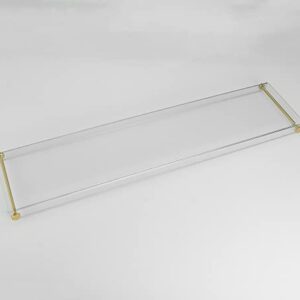 Bathtub Tray Tub Rack - Clear Acrylic Tray Tub Shelf with Gold Rails to Hold Book, Phone, Candle, Wine & Tablet - Waterproof Caddy Bathroom Accessories, Luxury Gifts for Women, Beelee BA0011G