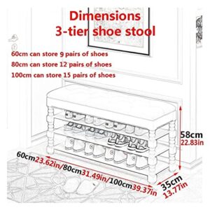 ALDEPO Shoe Cabinet Retro Home Shoe Cabinet Changing Stool Shoe Cabinet with Solid Wood seat Wardrobe Bench flip Design Storage Shelf PU Leather Quick Assembly Living Room Bathroom Hotel can