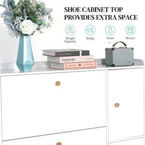 Chnnmbrn Shoe Storage Cabinet with 3 Flip Drawers & 1 Seat,Freestanding Shoe Rack,Shoe Storage Organizer for Entryway, Storage Cabinet for Pumps,Slippers,Boots.