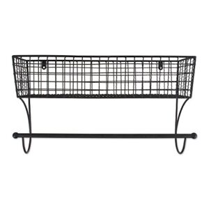 DII Rustic Farmhouse Bathroom Décor, Metal Storage, Large Towel Bar, Black