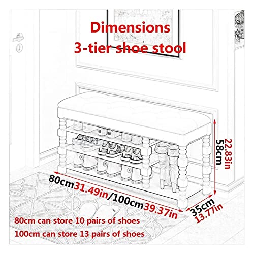 ALDEPO Shoe Cabinet Retro Home Shoe Cabinet Changing Stool Shoe Cabinet with Solid Wood Seat Wardrobe Bench Flip Design Storage Shelf PU Leather Quick Assembly Living Room Bathroom Hotel Can