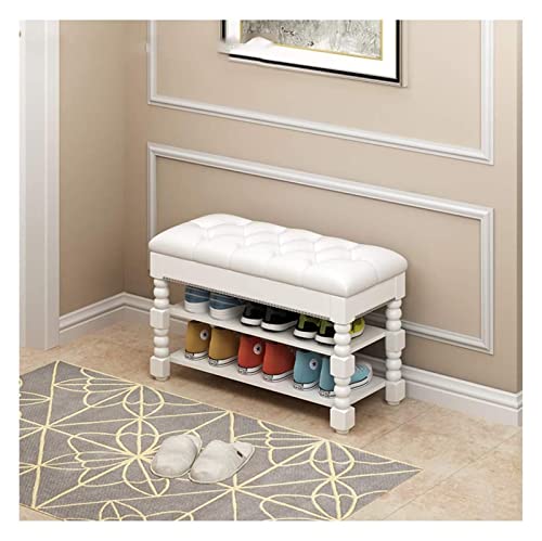 ALDEPO Shoe Cabinet Retro Home Shoe Cabinet Changing Stool Shoe Cabinet with Solid Wood seat Wardrobe Bench flip Design Storage Shelf PU Leather Quick Assembly Living Room Bathroom Hotel can