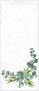 watercolor hand painted wreath hand towel - green eucalyptus leaves print bath bathroom towel highly absorbent soft hand towels