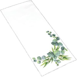 Watercolor Hand Painted Wreath Hand Towel - Green Eucalyptus Leaves Print Bath Bathroom Towel Highly Absorbent Soft Hand Towels