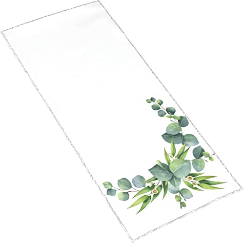 Watercolor Hand Painted Wreath Hand Towel - Green Eucalyptus Leaves Print Bath Bathroom Towel Highly Absorbent Soft Hand Towels