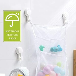 Budget & Good Shower Caddy Suction Cup and Elegear Heavy Duty Shower Suction Hooks (4-Pack) Bundle