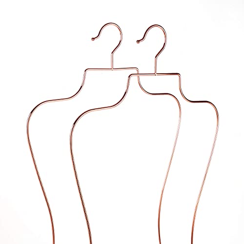 Arekuaei Rose Gold Wire Lingerie Hangers Body Shape Metal Display Bikini Swimwear hanger-10 of Pack