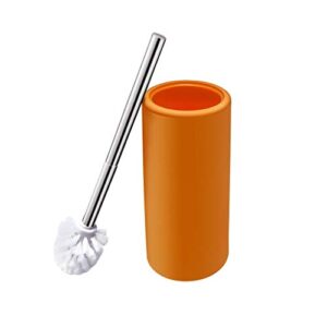 CNKOBE 6 Pcs Plastic Bathroom Accessory Set Luxury Bath Accessories Bath Set Lotion Bottles, Toothbrush Holder, Tooth Mug, Soap Dish, Toilet Brush, Trash Can, Rubbish Bin (Orange)