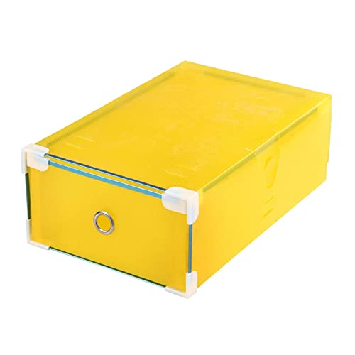 Shoe Organizer Drawer Transparent Plastic Shoe Storage Box Rectangle PP Thickened Shoes Organizer Drawer Shoe Boxes (Color : Yellow)