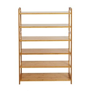 livebest 6-tier entryway shoe rack wooden shoe shelf storage organizer cabinet