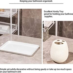 BLBYHO 6 Pieces Textured Ceramic Beige Bathroom Accessory Set, Farmhouse Bath Vanity Countertop Accessory Set, Include Soap Dispenser, Toothbrush Holder, 2 Tumbler, Soap Dish…