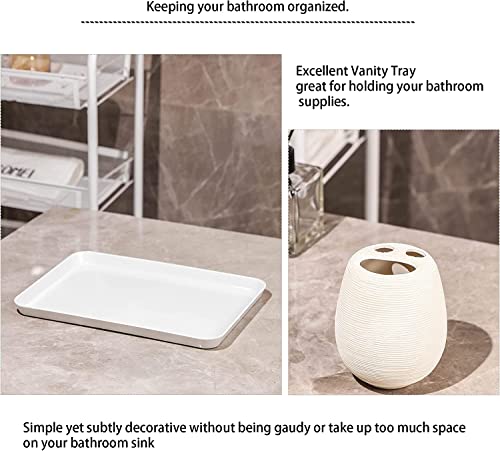 BLBYHO 6 Pieces Textured Ceramic Beige Bathroom Accessory Set, Farmhouse Bath Vanity Countertop Accessory Set, Include Soap Dispenser, Toothbrush Holder, 2 Tumbler, Soap Dish…