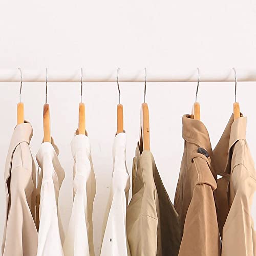 5Pcs Wooden Hangers, Smooth Finish Wooden Coat Hangers Practical Suit Wardrobe Storage Drying Rack Durable Closet Organizer(Yellow)