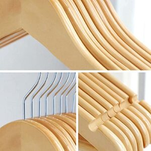 5Pcs Wooden Hangers, Smooth Finish Wooden Coat Hangers Practical Suit Wardrobe Storage Drying Rack Durable Closet Organizer(Yellow)