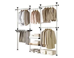 prince hanger, deluxe pants & shelf hanger, clothing rack, clothes organizer, pants hanger, freestanding, tension rod, closet system, closet organizer, clothes rack, heavy duty, phus-0052, made in korea