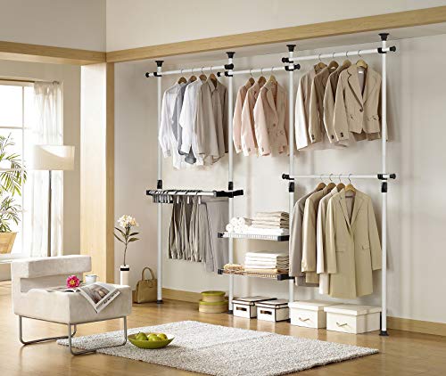 PRINCE HANGER, Deluxe Pants & Shelf Hanger, Clothing Rack, Clothes Organizer, Pants Hanger, Freestanding, Tension Rod, Closet system, Closet organizer, Clothes rack, Heavy Duty, PHUS-0052, Made in Korea