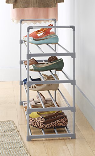 Whitmor 4-Tier, Gray Shoe Rack