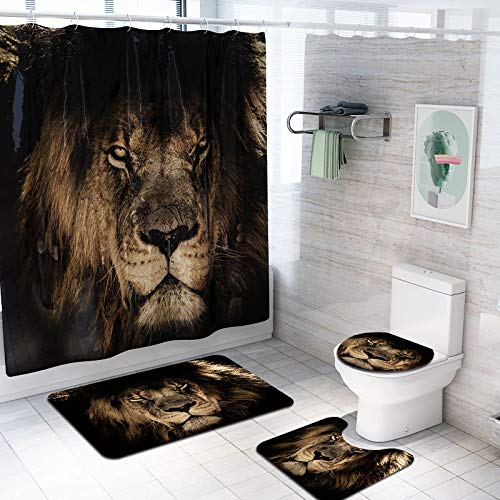 Bath Rugs Bathroom mat Shower Curtain Combination Four-Piece