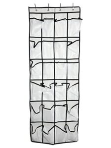 sieham over the door shoe organizer 24 mesh pockets hanging shoe storage shoe rack for closet entryway bedroom bathroom storage room shoe rack (white fine mesh) (white fine mesh)