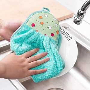 Hand Towel Hanging Kitchen Hand Dry Towel Fast Dry Soft Dish Wipe Cloth for Kitchen Bathroom Use (4 pcs)