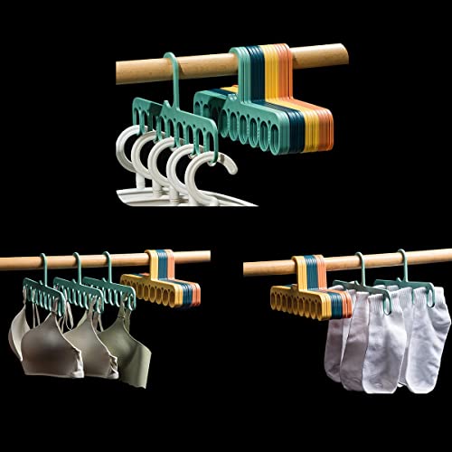 Space Saving Hangers,3 Pack Magic Hanger Space Saving,Closet Organizers and Storage,9 Slots Multifunctional Cascading Closet Organizers for Heavy Clothes, Shirts Pants Dresses Coat(Green)