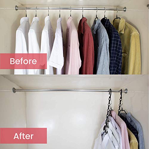 Space Saving Hangers 10 Pack Magic Hangers Clothes Hangers Organizer Smart Closet Space Saver with Sturdy Plastic for Heavy Jeans Clothes Trouser