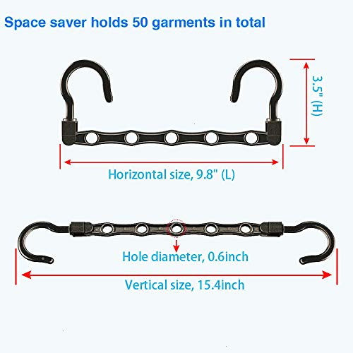 Space Saving Hangers 10 Pack Magic Hangers Clothes Hangers Organizer Smart Closet Space Saver with Sturdy Plastic for Heavy Jeans Clothes Trouser