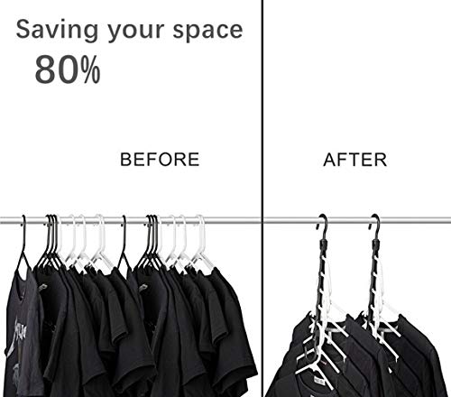 Space Saving Hangers 10 Pack Magic Hangers Clothes Hangers Organizer Smart Closet Space Saver with Sturdy Plastic for Heavy Jeans Clothes Trouser