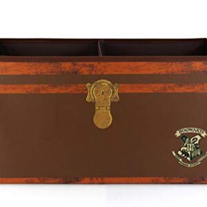 Harry Potter Hogwarts 24-Inch Foldable Storage Chest | Fabric Basket Container, Cube Organizer With Handles | Collapsible Brown Cubby Cube Closet Organizer