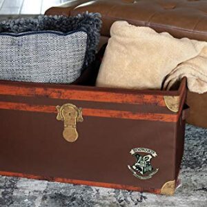 Harry Potter Hogwarts 24-Inch Foldable Storage Chest | Fabric Basket Container, Cube Organizer With Handles | Collapsible Brown Cubby Cube Closet Organizer