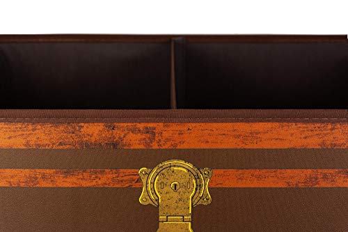 Harry Potter Hogwarts 24-Inch Foldable Storage Chest | Fabric Basket Container, Cube Organizer With Handles | Collapsible Brown Cubby Cube Closet Organizer