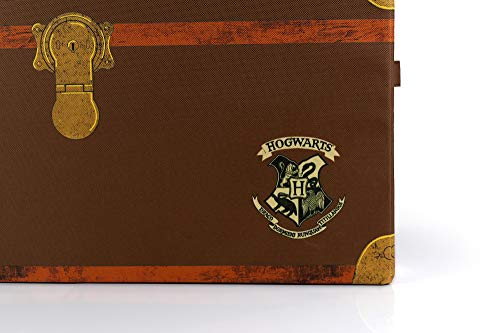 Harry Potter Hogwarts 24-Inch Foldable Storage Chest | Fabric Basket Container, Cube Organizer With Handles | Collapsible Brown Cubby Cube Closet Organizer