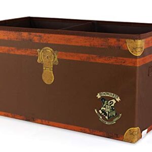 Harry Potter Hogwarts 24-Inch Foldable Storage Chest | Fabric Basket Container, Cube Organizer With Handles | Collapsible Brown Cubby Cube Closet Organizer