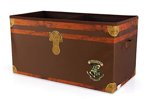 Harry Potter Hogwarts 24-Inch Foldable Storage Chest | Fabric Basket Container, Cube Organizer With Handles | Collapsible Brown Cubby Cube Closet Organizer