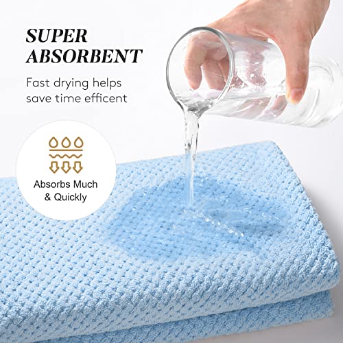 Sucedul Large Microfiber Hair Towel Wrap for Women, 41 x 27.5 Inch Super Absorbent Hair Drying Towel, Anti Frizz Fast Drying Hair Turbans for Long, Thick, Curly Hair Wrap Towels Blue