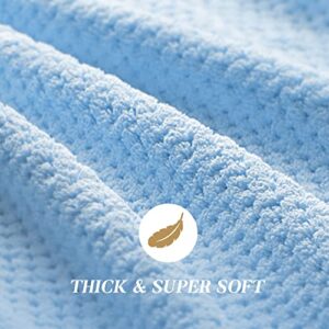 Sucedul Large Microfiber Hair Towel Wrap for Women, 41 x 27.5 Inch Super Absorbent Hair Drying Towel, Anti Frizz Fast Drying Hair Turbans for Long, Thick, Curly Hair Wrap Towels Blue