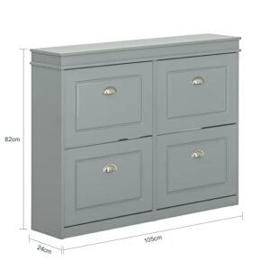 Haotian Grey Shoe Cabinet and Shoe Bench