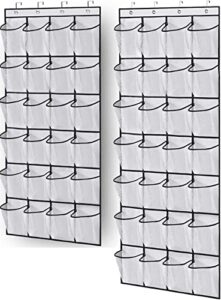 misslo 24 + 28 large pockets over the door shoe organizer mesh pockets and over the door shoe rack hanging shoe organizer for closet door