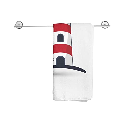 B TREE Nautical Theme Anchor Lighthouse Highly Absorbent Decorative Hand Towel Multipurpose for Bathroom Hotel Gym Spa Soft Fingertip Towels