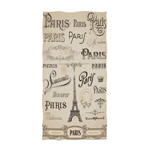 agona vintage chic paris eiffel tower hand towels absorbent soft face towels large decorative bath towels multipurpose for bathroom kitchen gym yoga 30"x15"