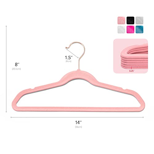 House Day Velvet Kids Hangers 60 Pack Blush Pink and Kids Clothes Hangers 60 Pack Light Blue, Premium Ultra Thin Cute Hangers for Childrens