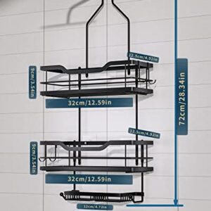 Consumest Shower Caddy, Shower Caddy Over Shower Head with Soap Holder, No Drilling Hanging Shower Organizer with 4 Movable Hooks, Rustproof & Waterproof Shower Storage Rack