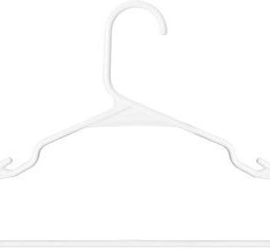 Zoyer Plastic Hangers (50 Pack, White)- Durable Clothes Hangers- Space Saving Shirt Hangers- Slim Coat Hangers- Suit Hangers