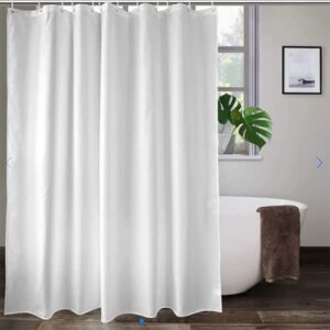 dufdauio 4 piece shower curtain set with non-slip rug, toilet lid cover, bath mat and 12 hooks, waterproof shower curtain set for bathroom