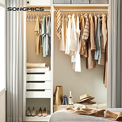 SONGMICS 50-Pack Coat Hangers and Set of 30 Shirt Hangers Bundle, Plastic Hangers, Non-Slip, Durable, Light and Dark Gray UCRF50G and UCRP20G30