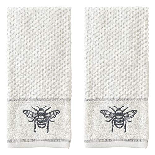 SKL Home Farmhouse Bee Hand Towel Set, White